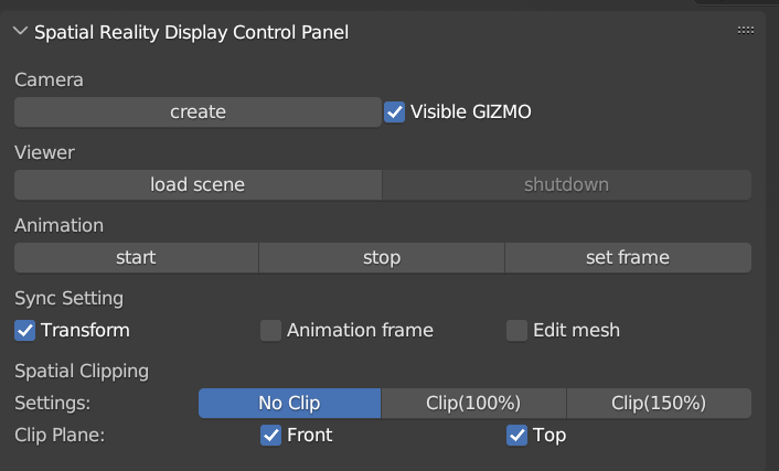 Spatial Reality Display App Select
